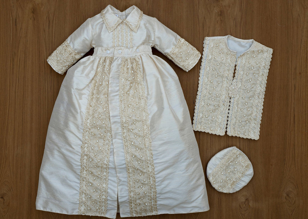 Ropon Para bautizo de Niño B026 - Ropa para niño bautizo hecho a mano ...